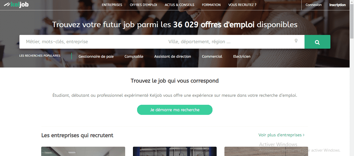 Les sites de recrutement