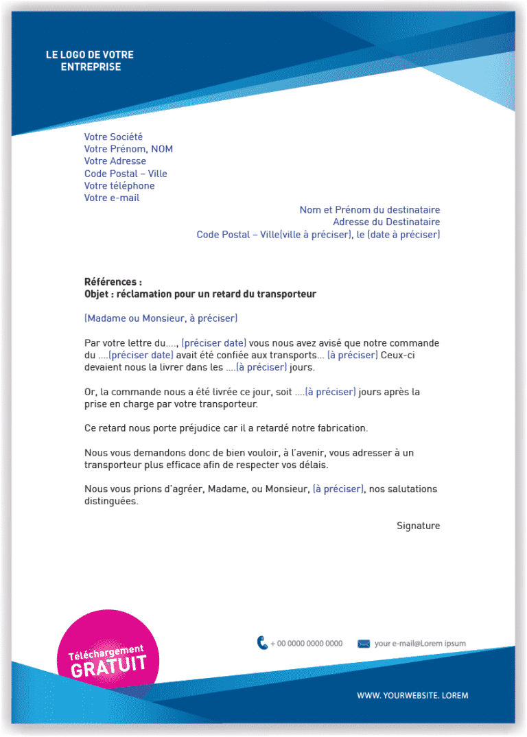 Lettre De Réclamation Pour Marchandise – AQNY